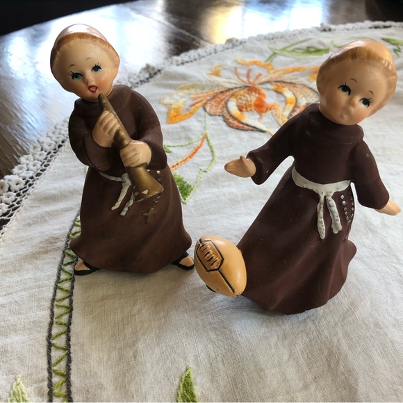 napco | Art | Vintage Napco Friar Monk Figurines One With Football One ...